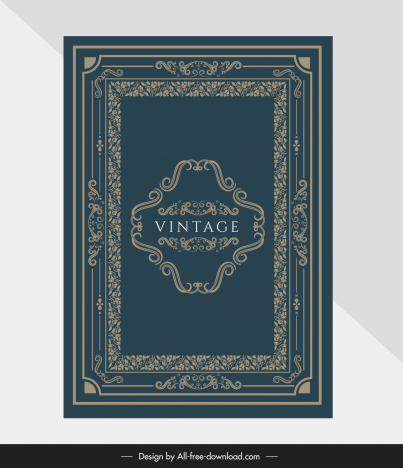 Vintage frame template symmetric design vectors stock in format for ...